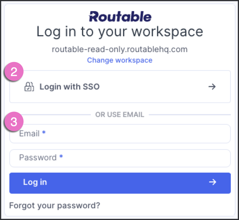 How to log in – Routable